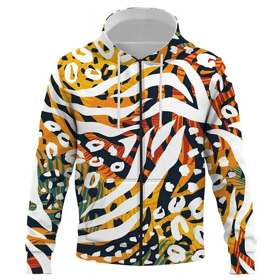 2024 New Leopard Print Zipper 3D Printed High Quality Hoodies ...