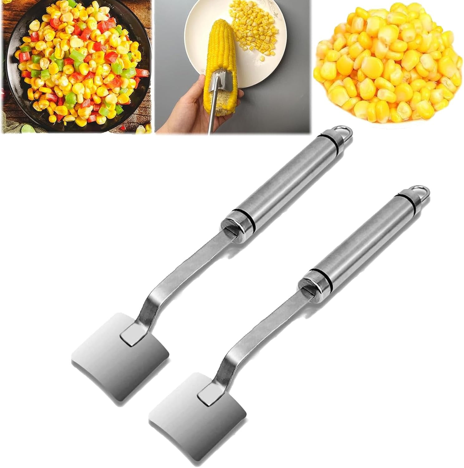 2024 New Long Handle Stainless Steel Corn Stripping Tool, Corn Cob ...