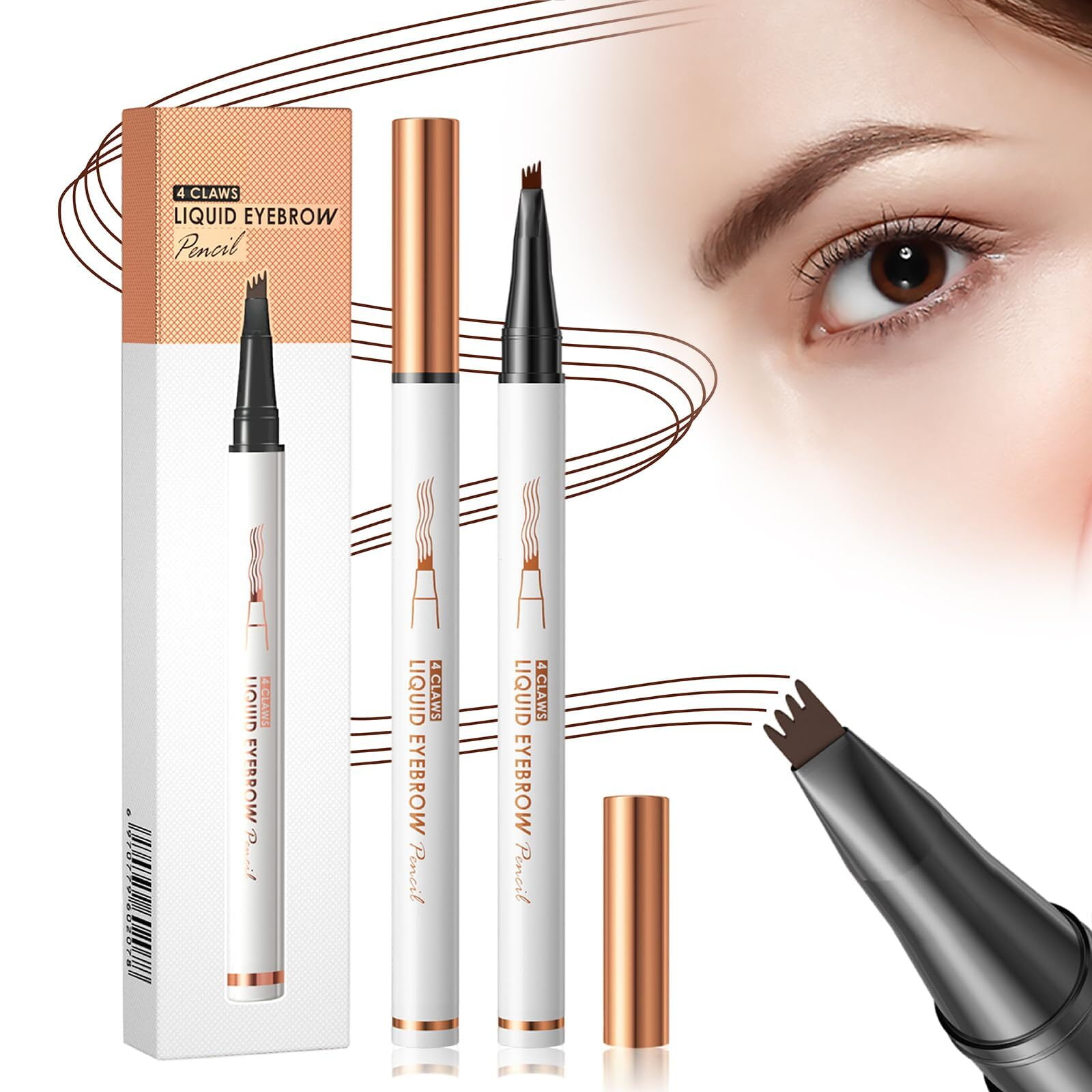 GlowAura 2024 Microblading Eyebrow Pencil, 3D Waterproof Long-Lasting ...