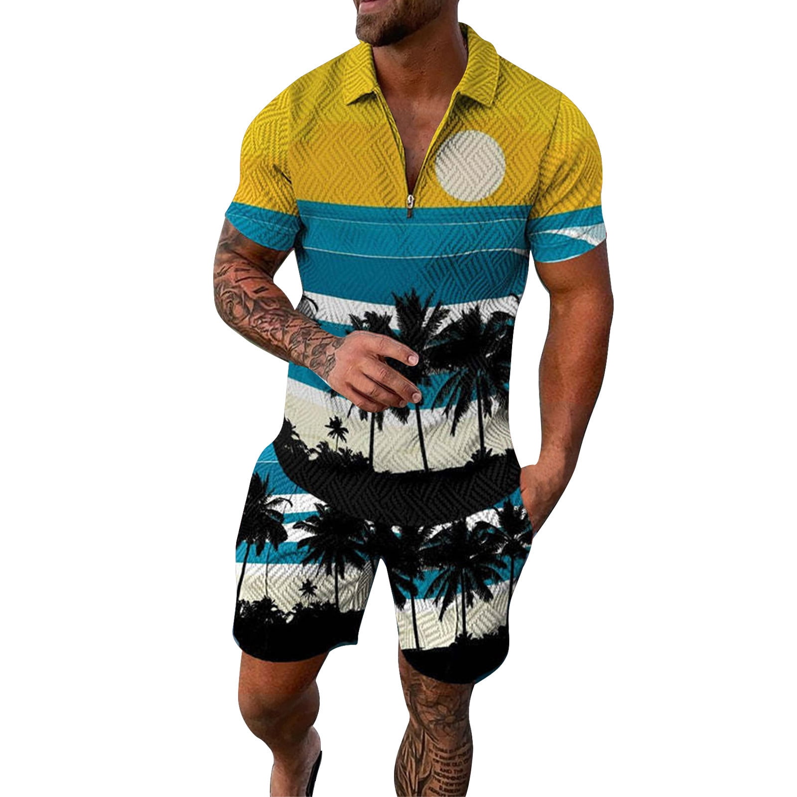 2024 New Male Casual Striped Gradient Suit Men Big And Tall Ramp Print