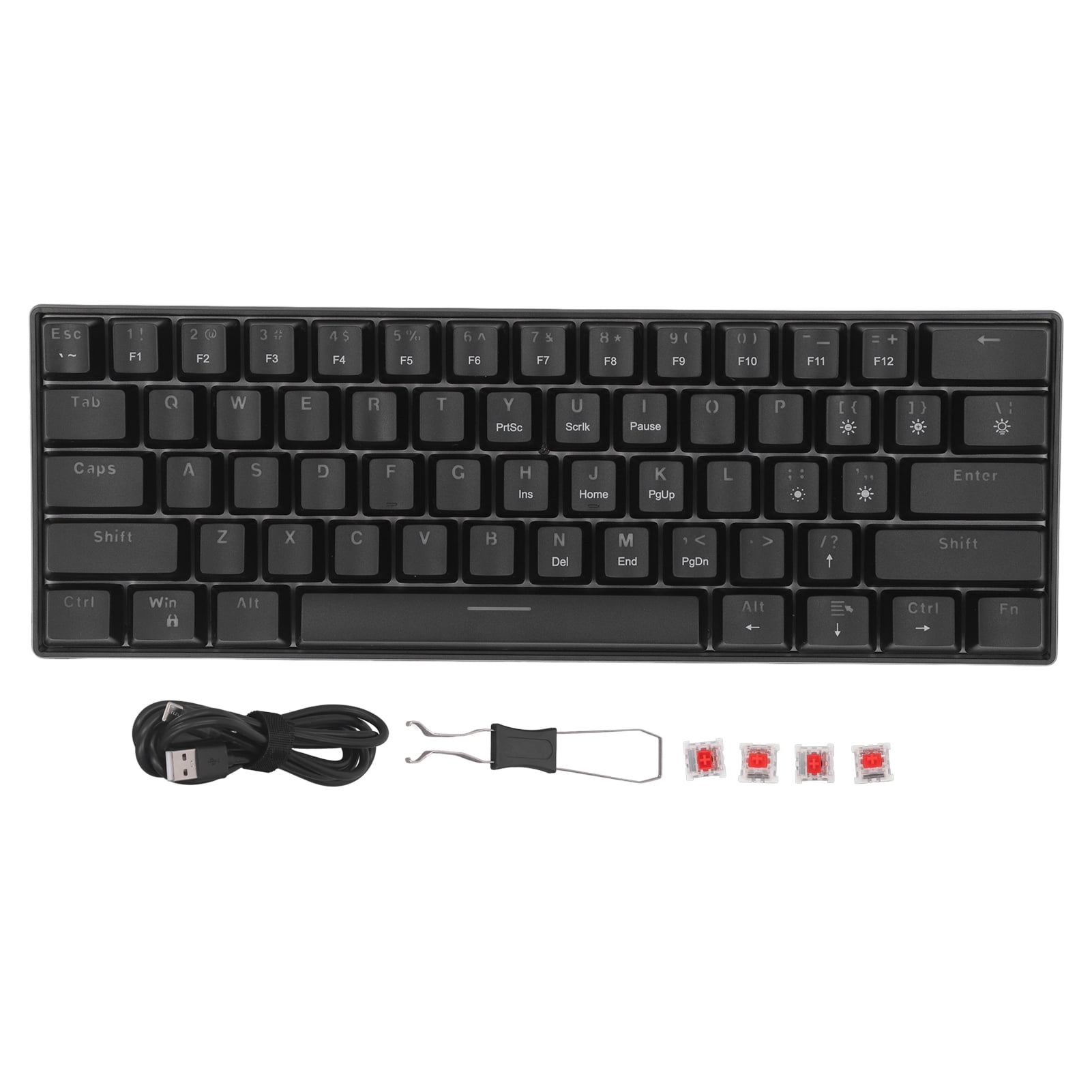2024 New Mechanical Gaming Keyboard 61 Red Switches Keys Keyboard ...