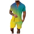 2024 New Mens Casual Striped Gradient Night For Men Ramp Print Two