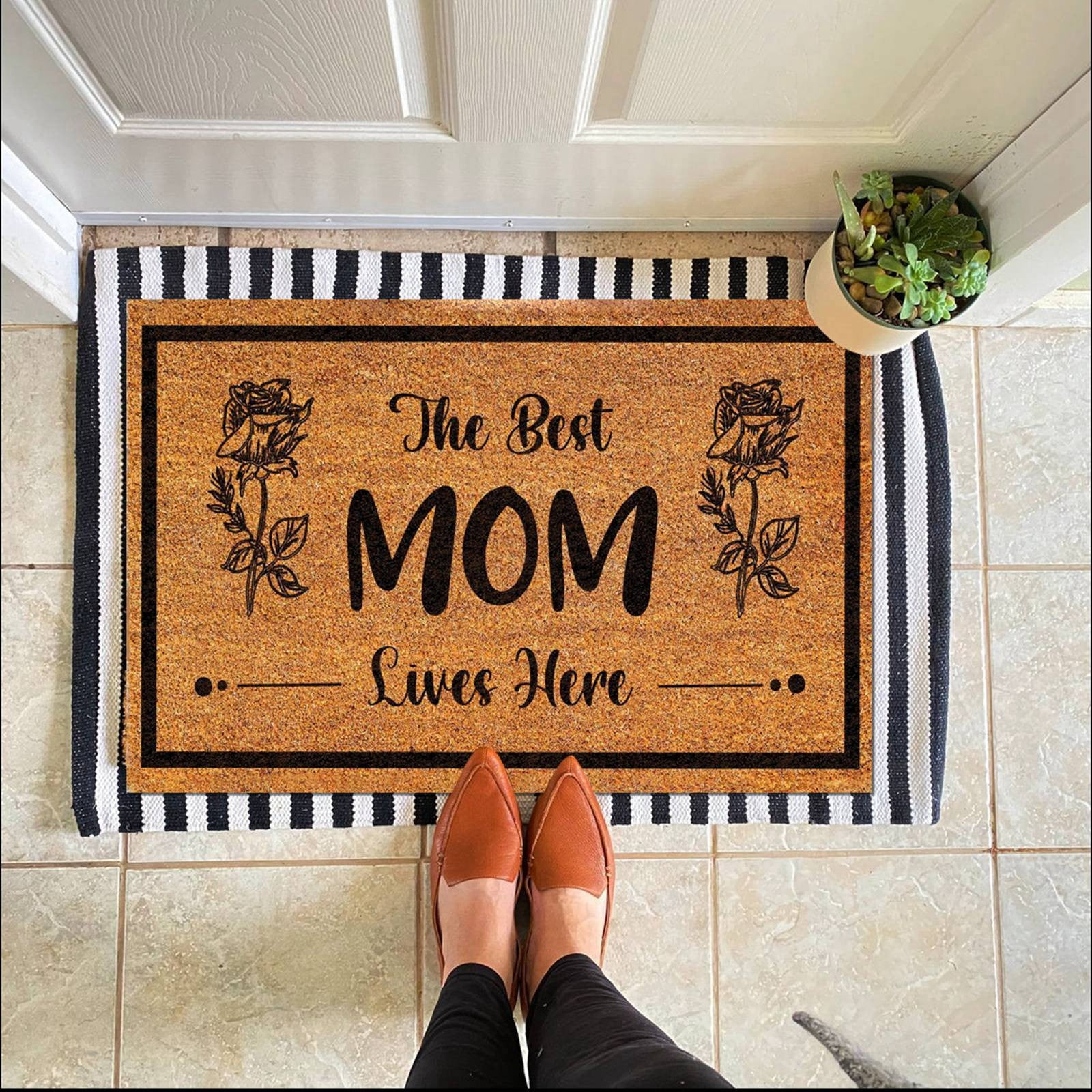 2024 New Mother's Day Printed Welcome Rug Mother's Day Stain Retro Slip ...