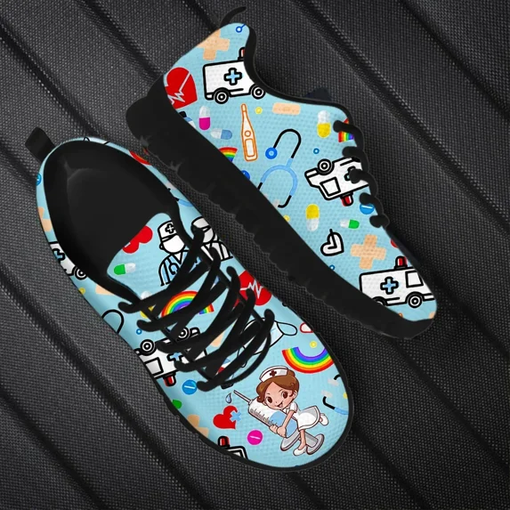 2024 New Nurse Shoes Classic Cartoon Nurse Girls Ambulance ECG Medical ...
