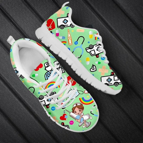 2024 New Nurse Shoes Classic Cartoon Nurse Girls Ambulance ECG Medical ...