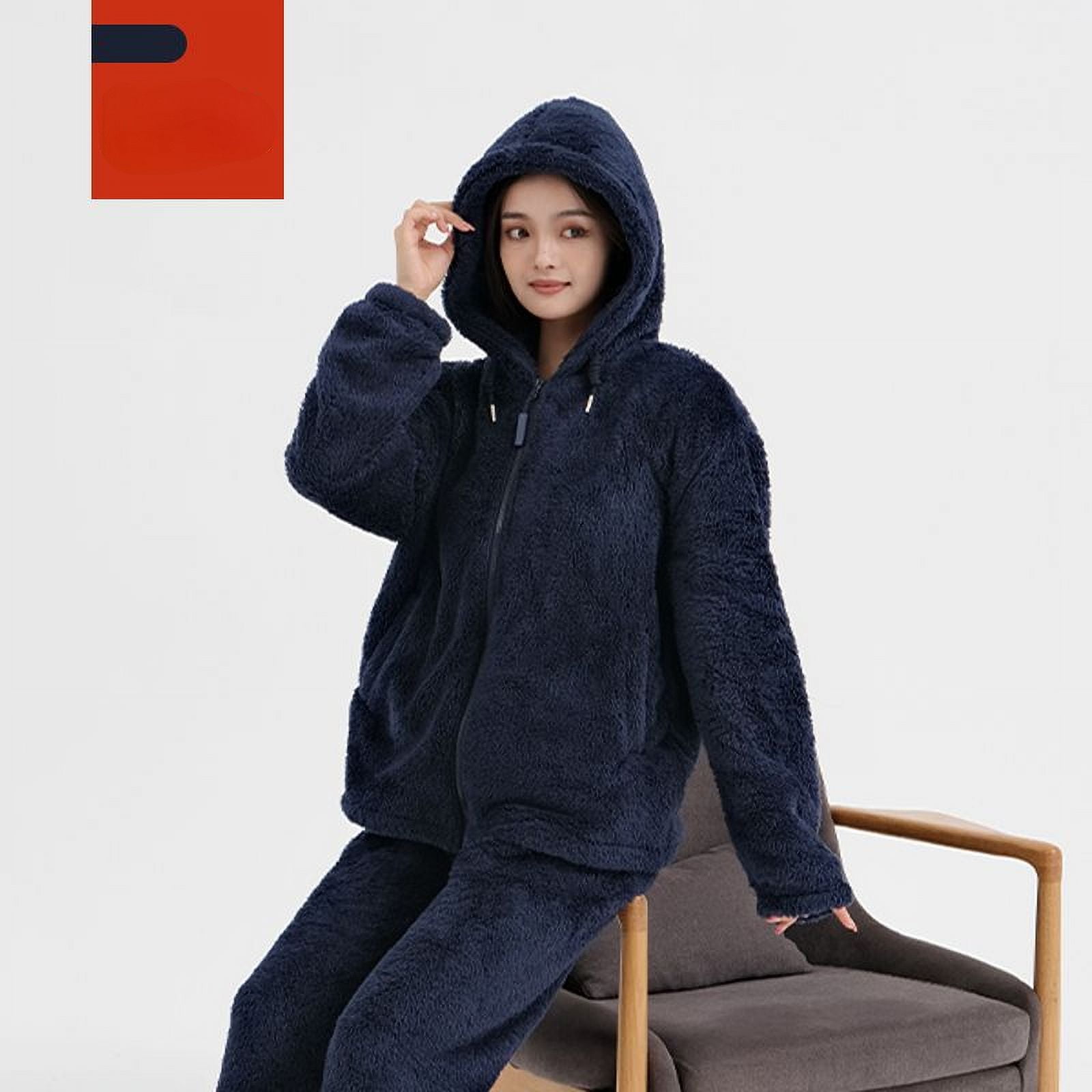 2024 New Pajama Women Autumn Winter Plus Velvet Padded Sleepwear Coral ...