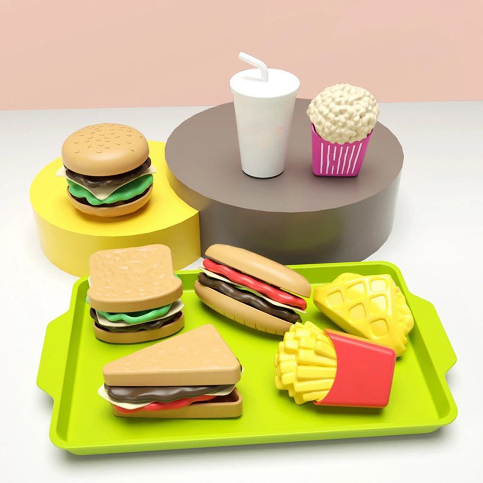 2024 New Pretend Play Food Toy Set for Kitchen, Fake Food Plastic ...