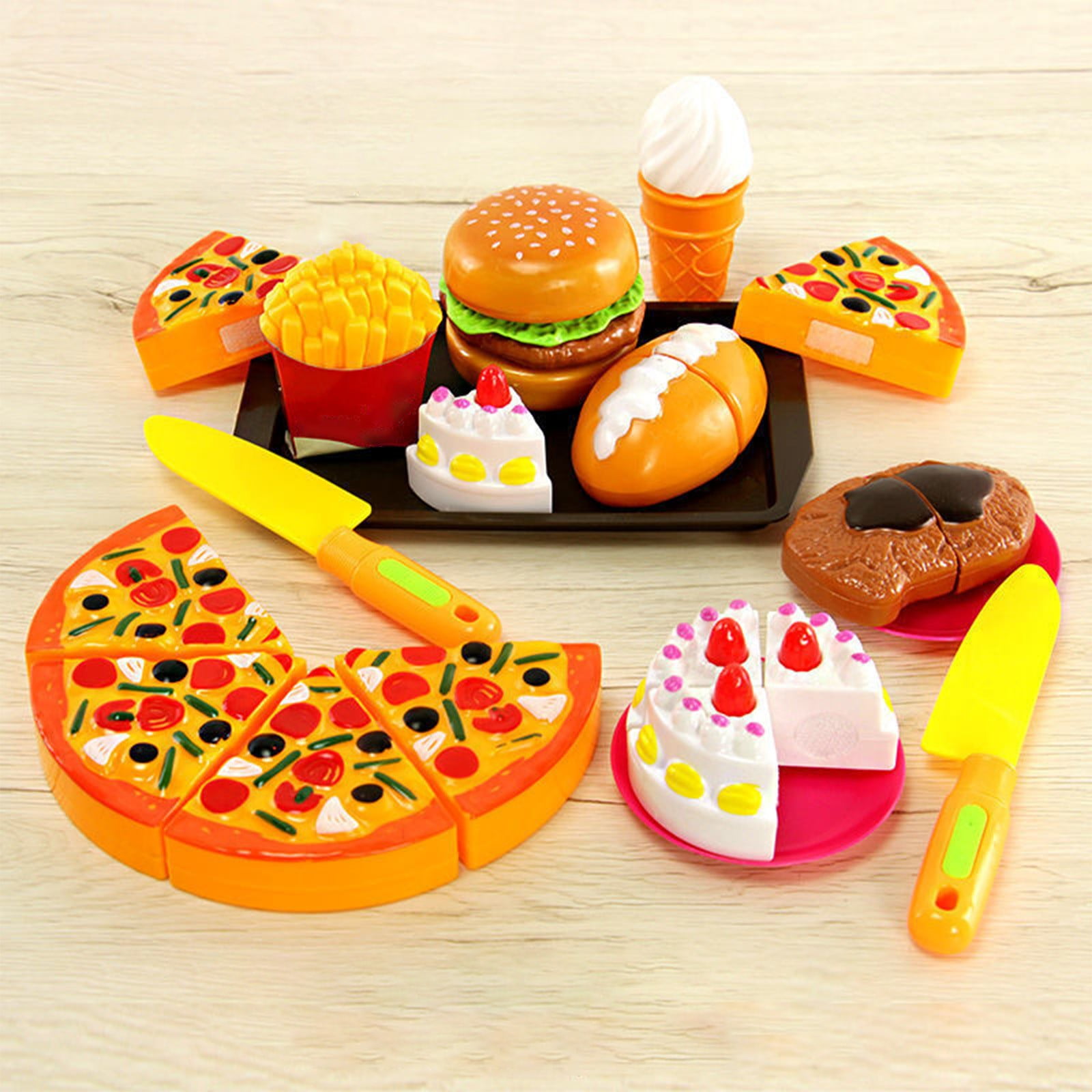2024 New Pretend Play Food Toy Set for Kitchen, Fake Food Plastic ...