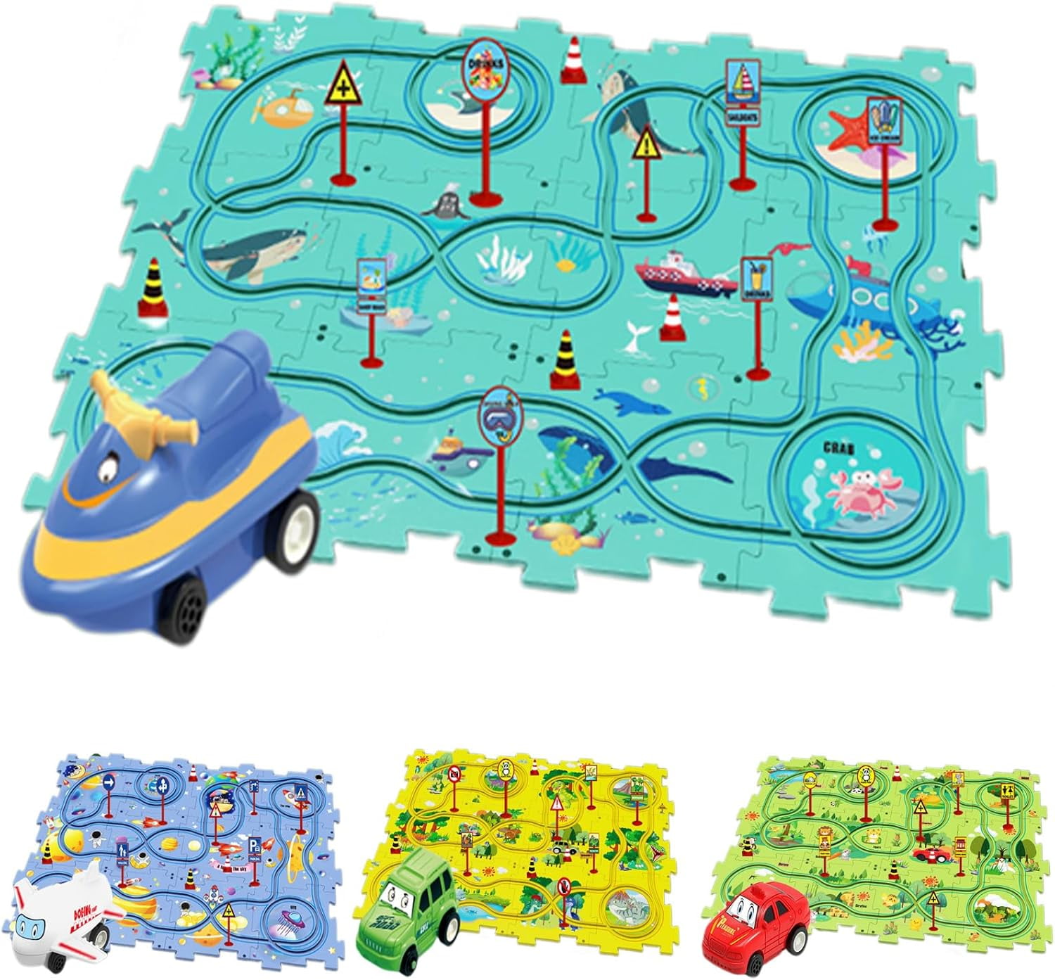 2024 New Puzzle Racer Kids Car Track Set, Puzzle Tracks Car Toys Gifts ...