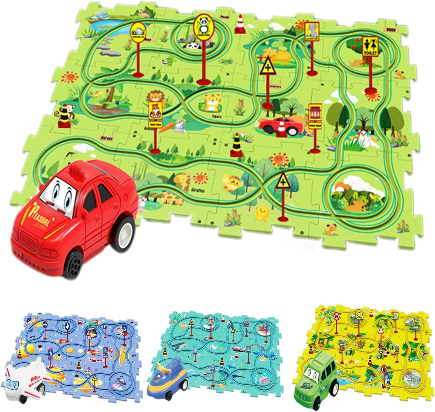 2024 New Puzzle Racer Kids Car Track Set, Puzzle Tracks Car Toys Gifts ...