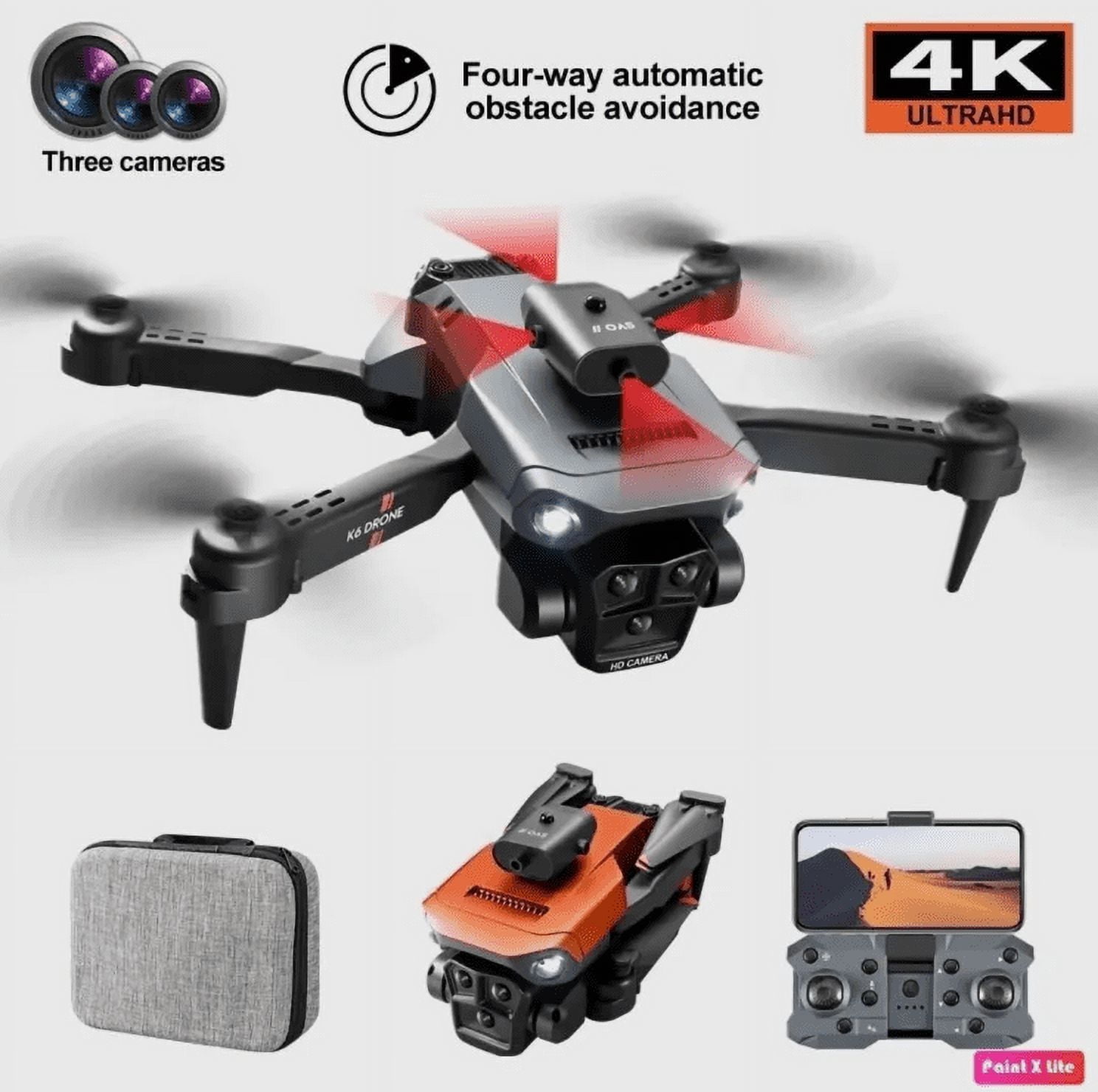 2024 New RC Drone With 4K Ultra HD Triple Camera, WiFi FPV Foldable ...