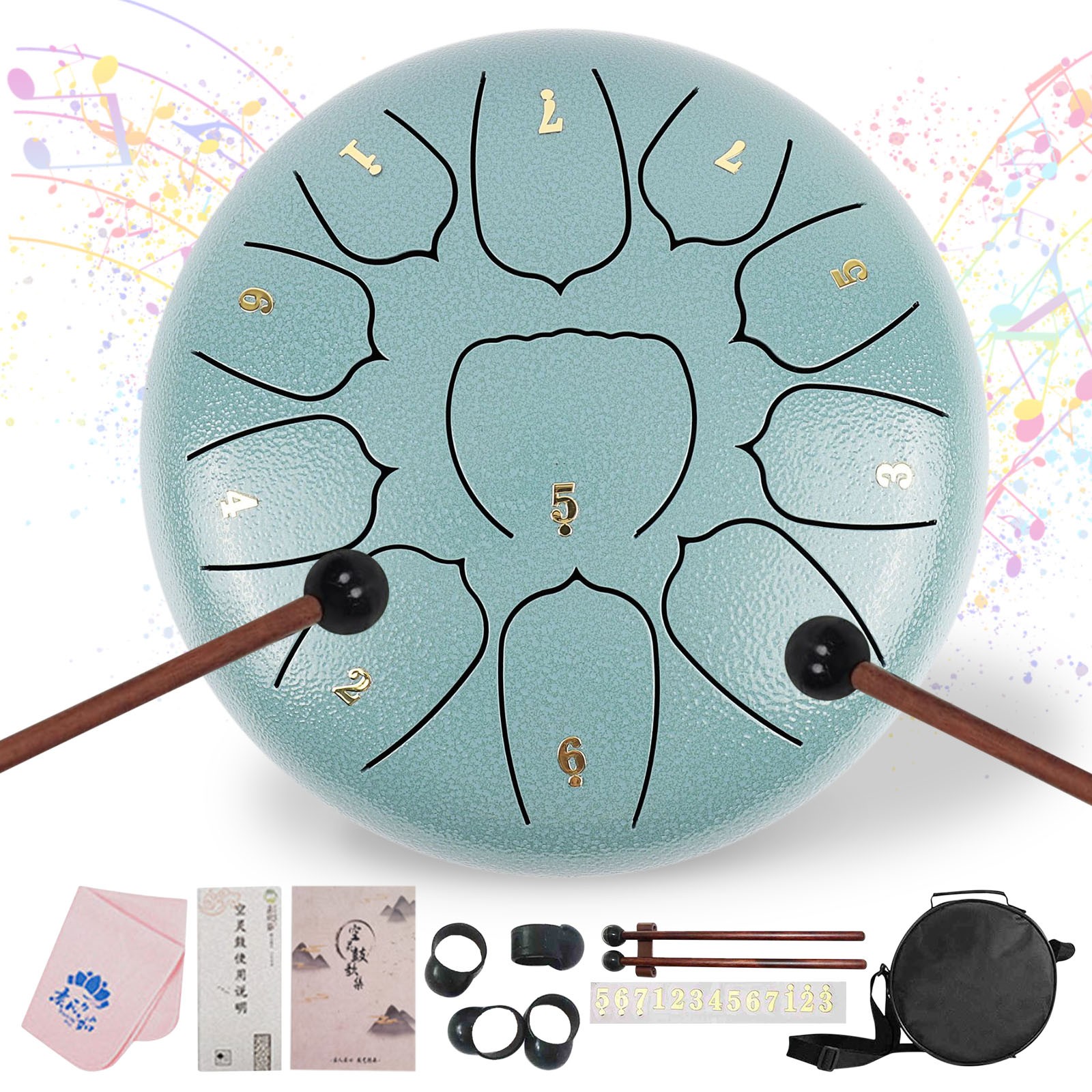 2024 New Rain Drum For Garden 10 Inch 11 Note Rain Drum Outdoor Steel ...