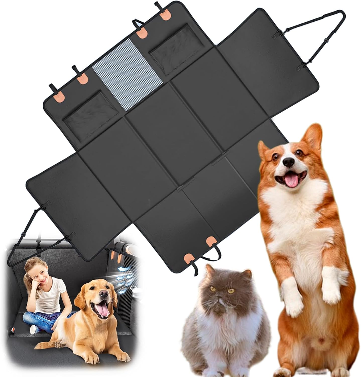 2024 New Ruff Rover 2.0 Dog Seat Cover, Ruffrover 2.0 - Hard Bottom Dog ...