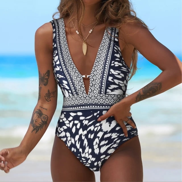 2024 New Sexy One Piece Swimsuit Patchwork Swimwear Women Yeningni