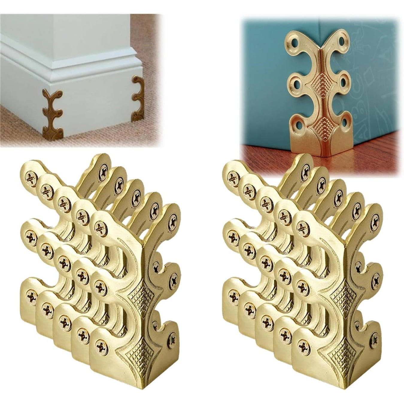 2024 New Skiffers Baseboard Corner Protectors, Solid Brass Skirting ...