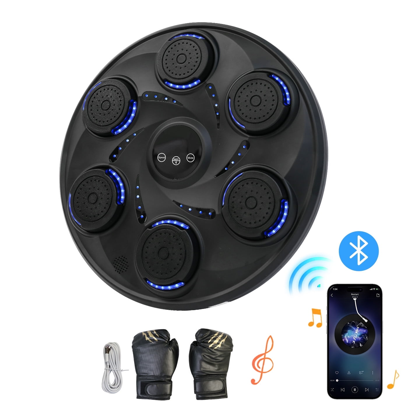 Smart Music Boxing Machine with Boxing Gloves, Wall Mounted Smart ...