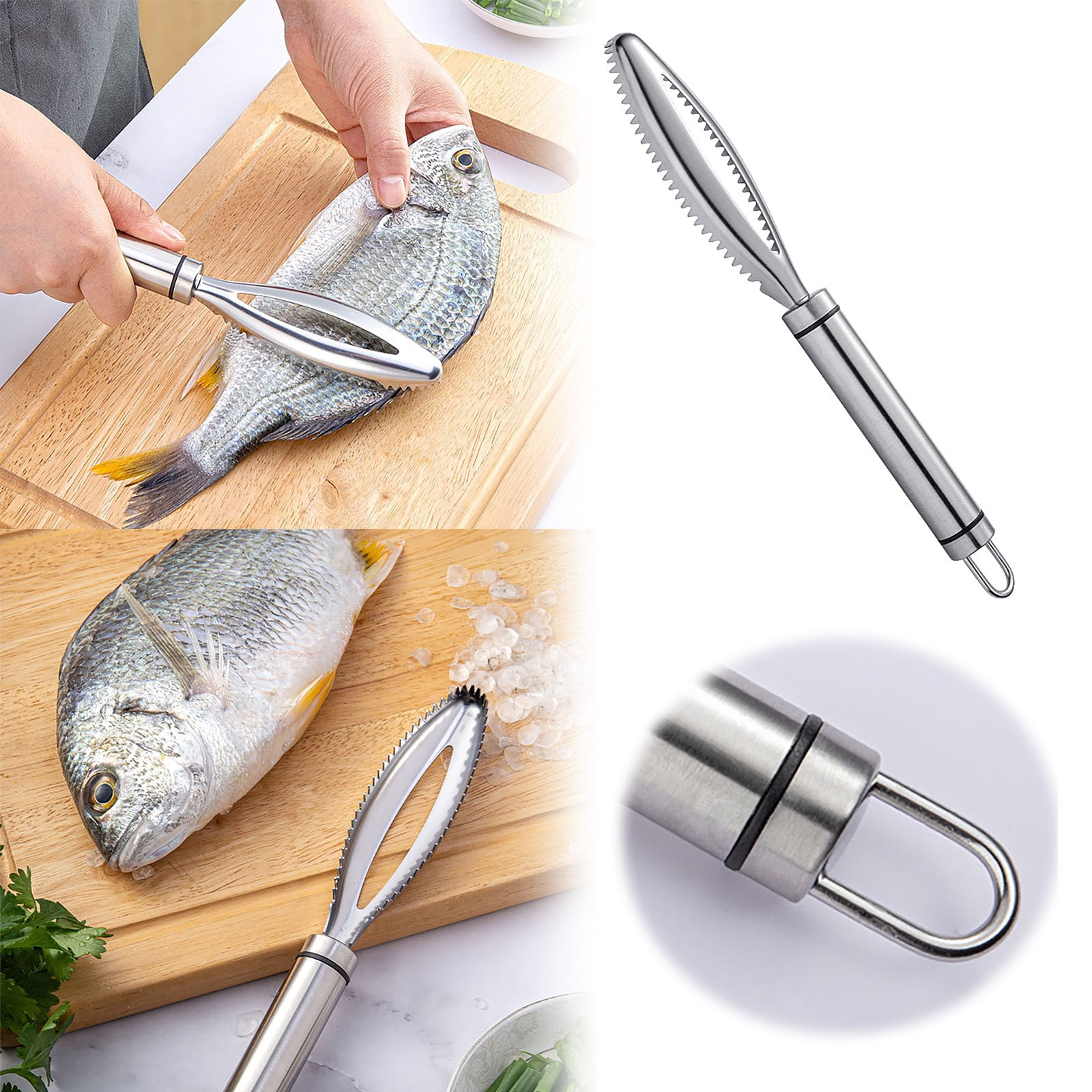 2024 New Stainless Steel Fish Scale Scraper Efficient Ergonomic Easy to ...