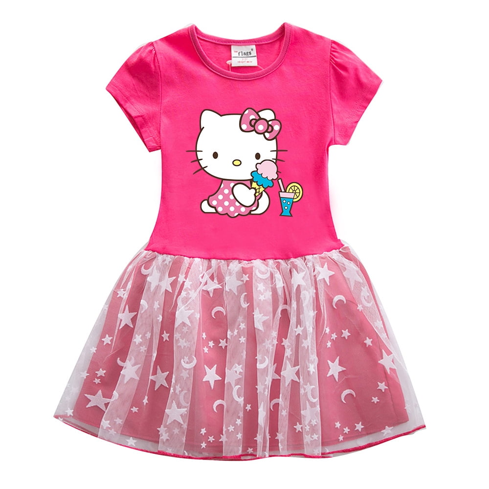 2024 New Summer Sanio Hello Kitty Kuromi Dress for Girls Kids Cartoon ...