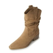 Sam Edelman Jamie Mesa Rust Side Zipper Pointed Toe Block Heel Western ...