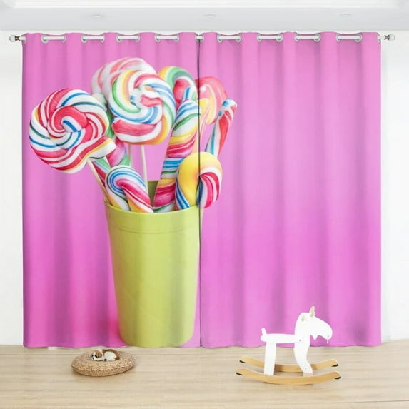 2024 New Sweet Candy Shade Print Curtain Non-fading Bedroom Living Room ...