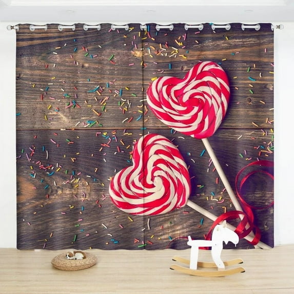 2024 New Sweet Candy Shade Print Curtain Non-fading Bedroom Living Room ...