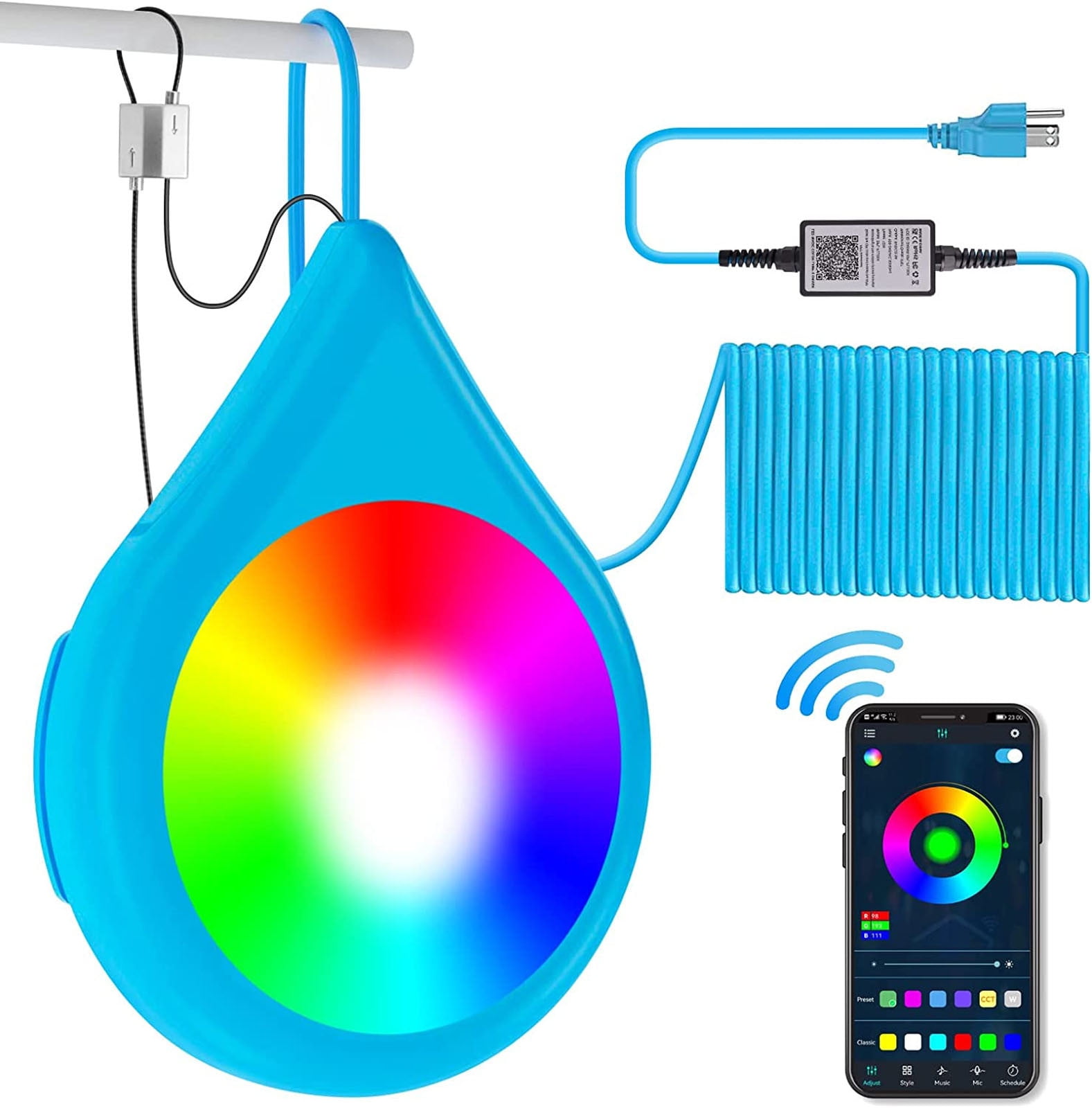 2024 New Swimming Pool LED Light With Application Control IP68 Music Synchronization Color ...