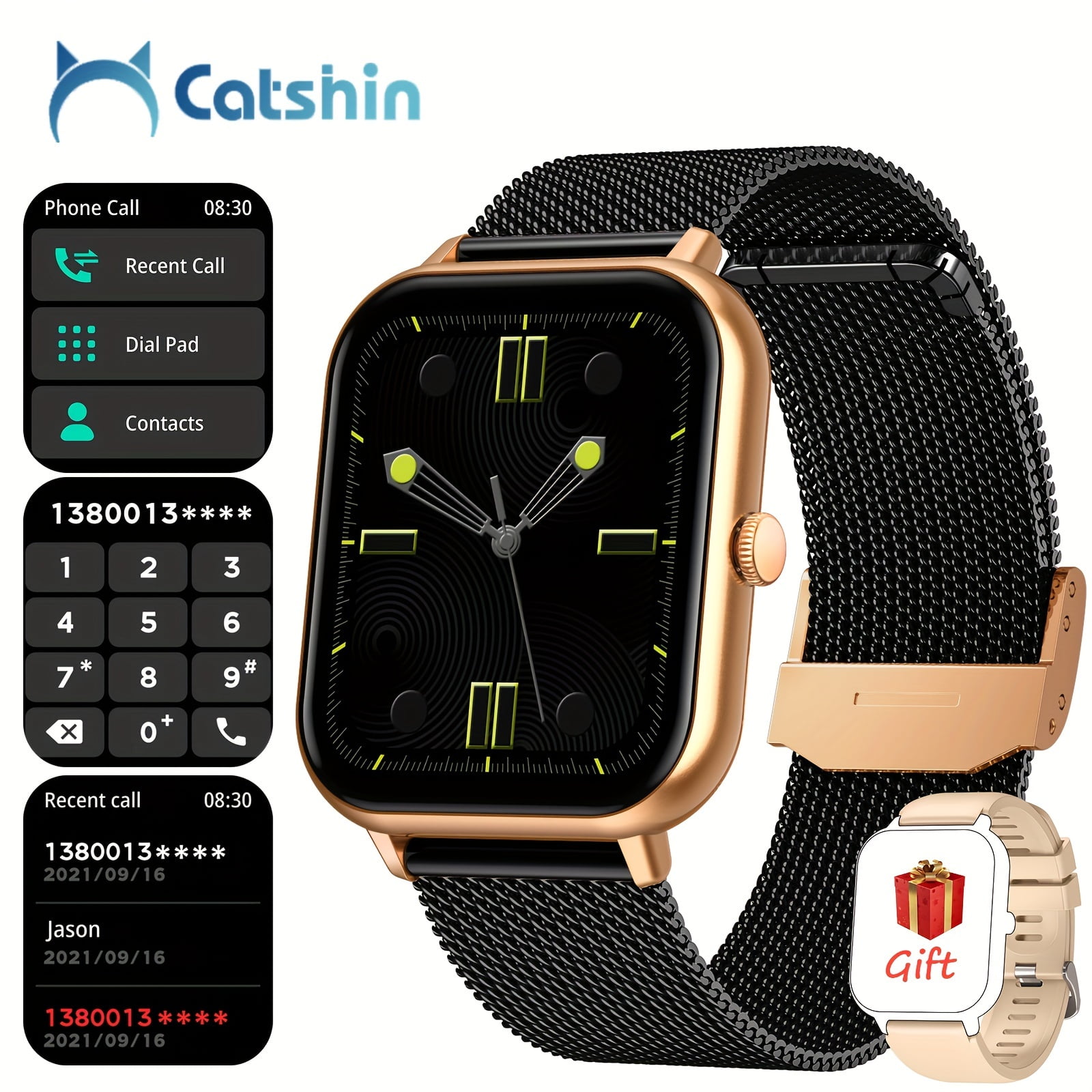 2024 New Unisex Smartwatch, Stylish Design, Stainless Steel Strap, HD ...