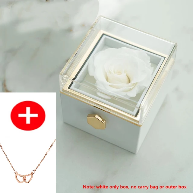 2024 New Valentine Eternal Rose Jewelry Ring Box Rotate Wedding Pendant ...