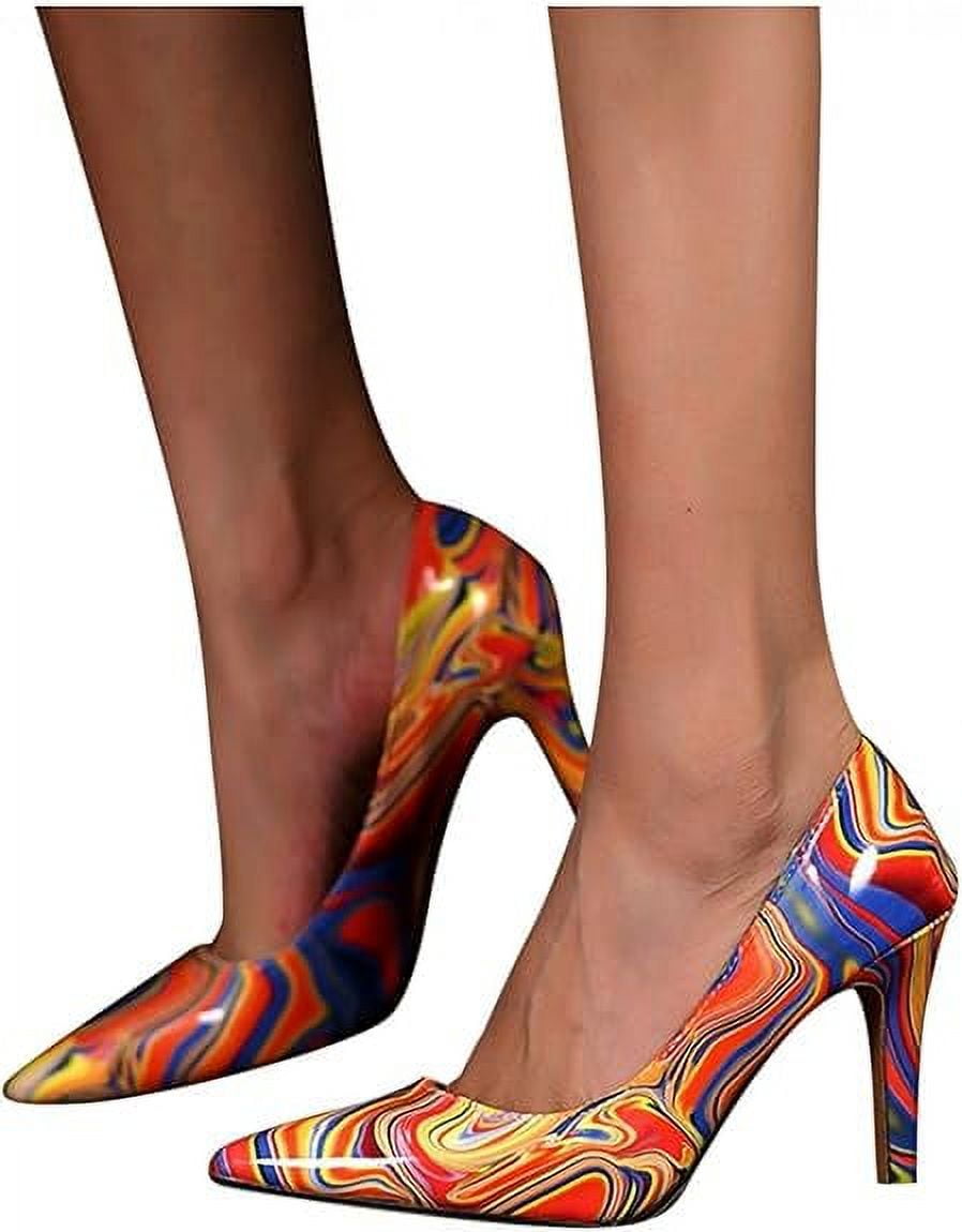 2024 New Version Of Thin-Toe Graffiti High Heels, Suitable for Dances ...