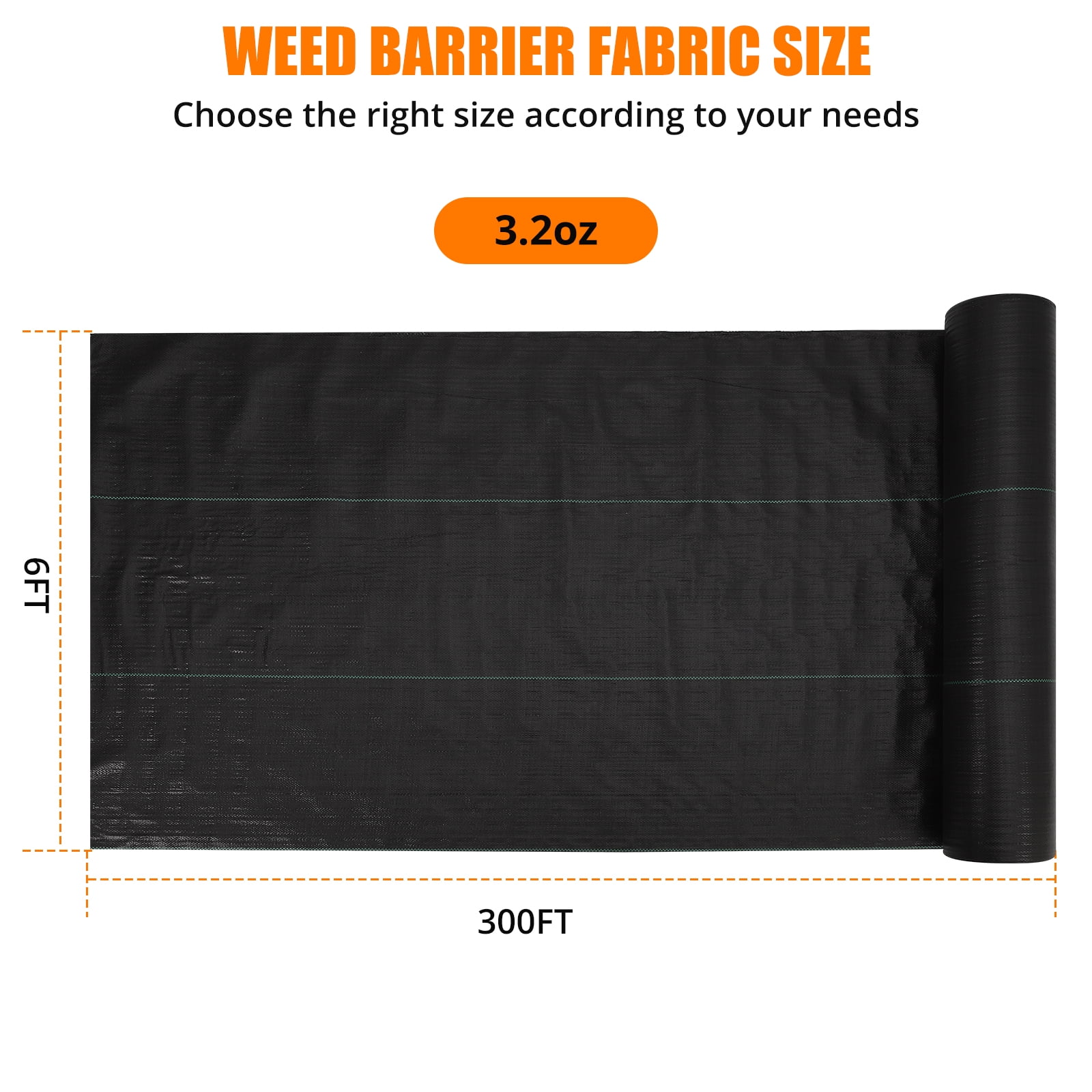2024 New Weed Barrier Landscape Fabric 3FTx300FT, Heavy Duty 3.2O Weed ...