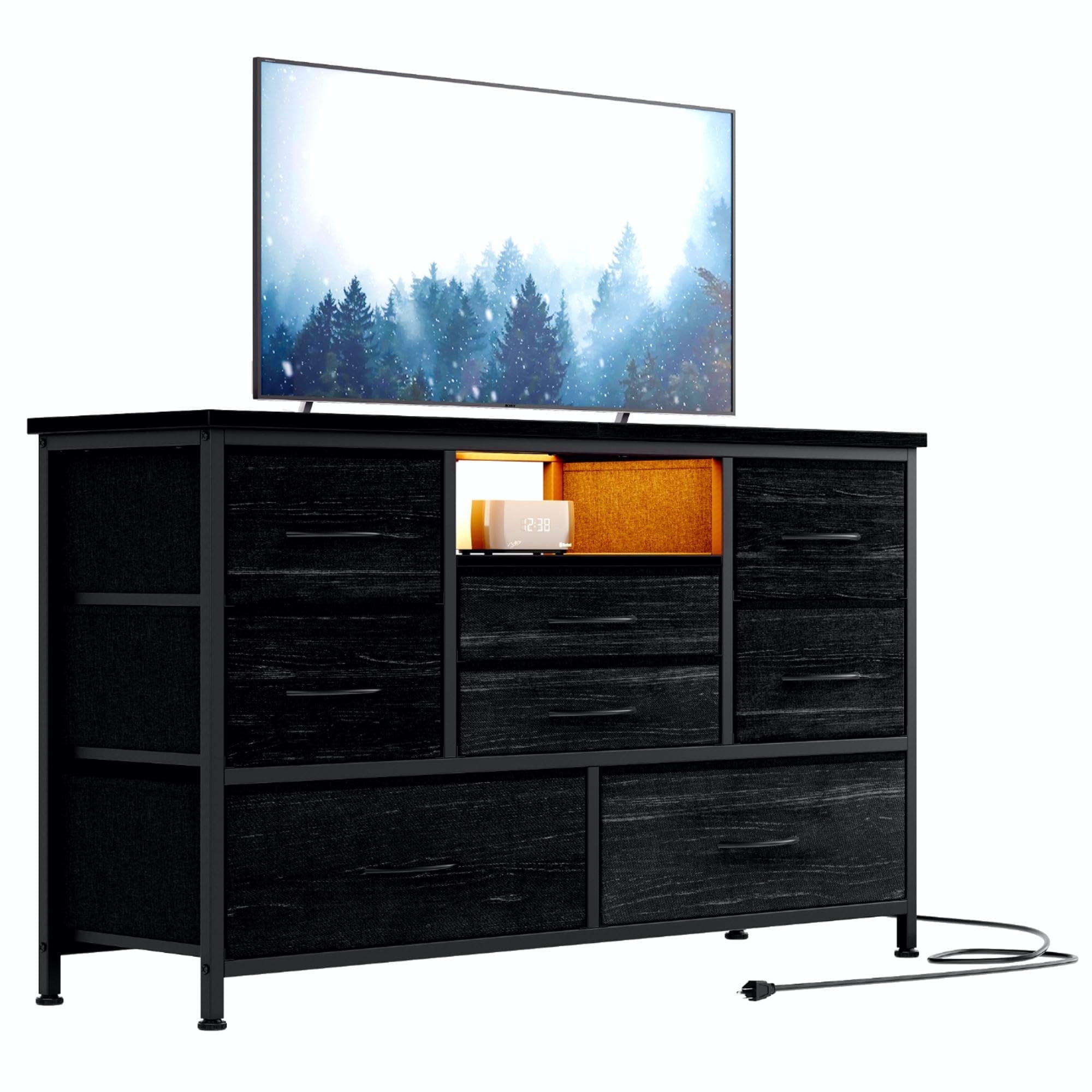 KTENME 2024 New Wide Dresser with 8 Large Drawers for 55" Long TV Stand ...