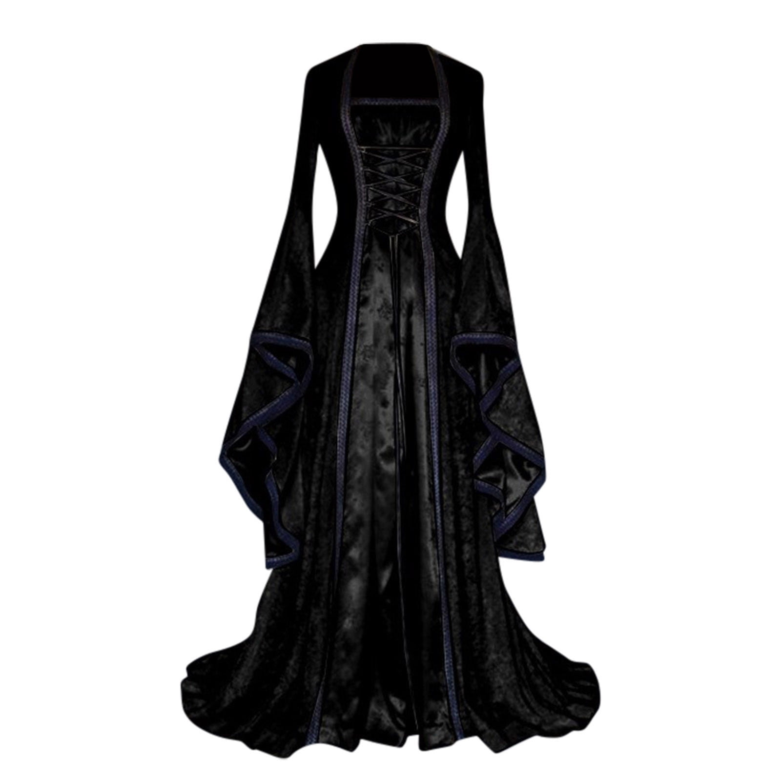 2024 New Women's Dress Retro Style Gothic Dress for Women Sexy Solid ...