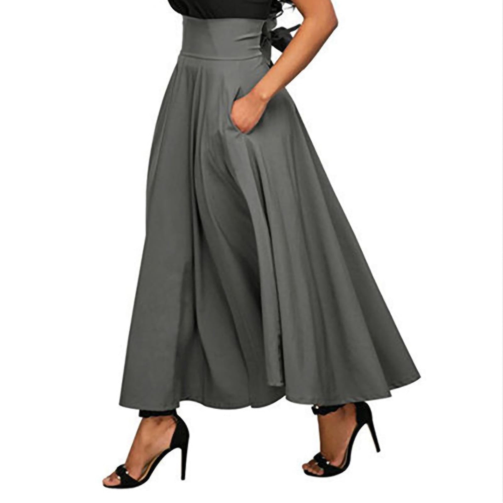 2024 New Womens Skirts Casual A Line Side Skirts Skirt High Waist