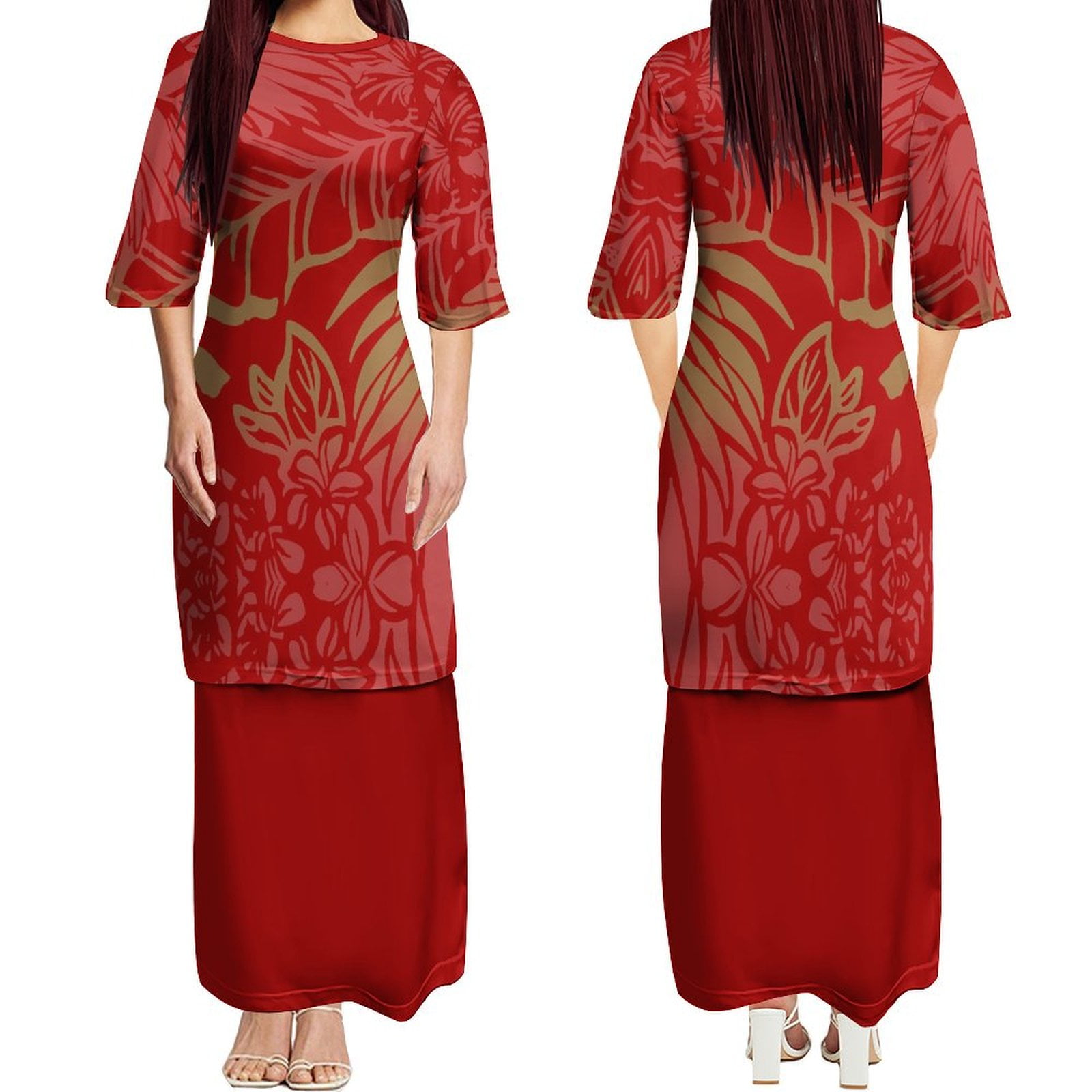2024 New Women's Summer Polynesian Double Skirt Pacific Art Island ...