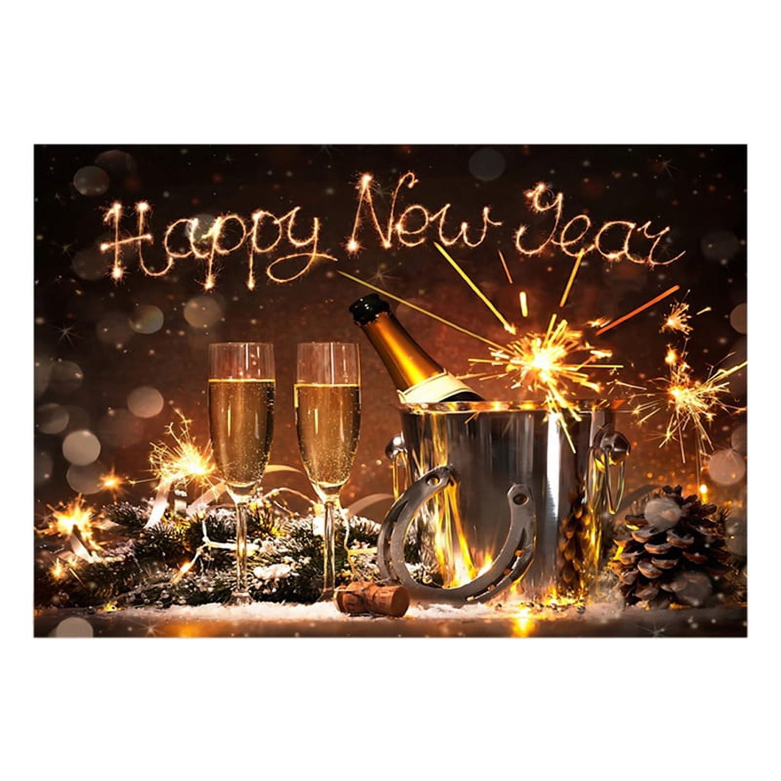 2024 New Year 210X150cm Photography Backdrops Champagne Gold Glitter ...