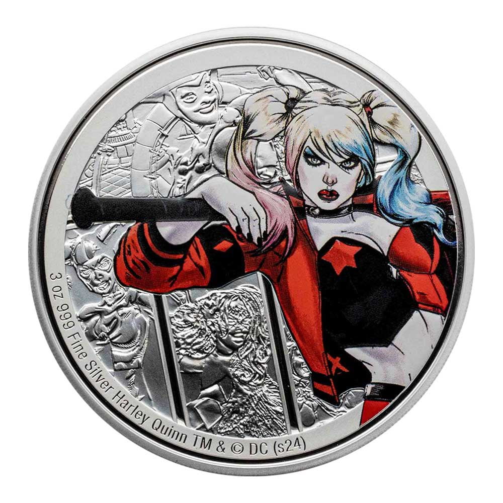 2024 New Zealand Mint DC Batman - Harley Quinn 3 oz Colorized Proof ...