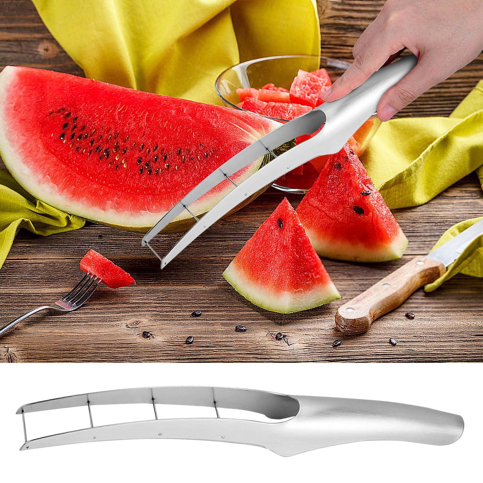 2024 Newest 1PCS 2-in-1 Stainless Steel Fruit Cutter Watermelon Cutter ...