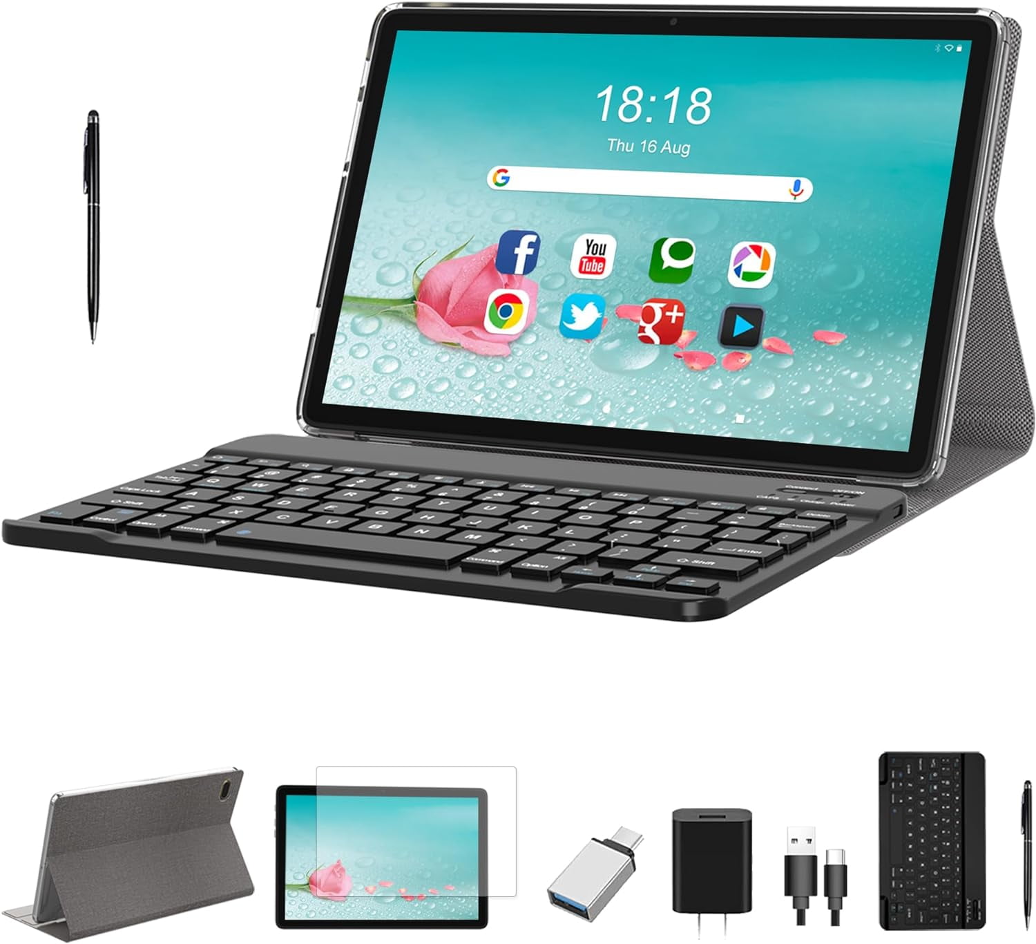 2024 Newest 2 in 1 Tablet, 10 inch Tablet, 128GB Storage, 1TB Expand ...