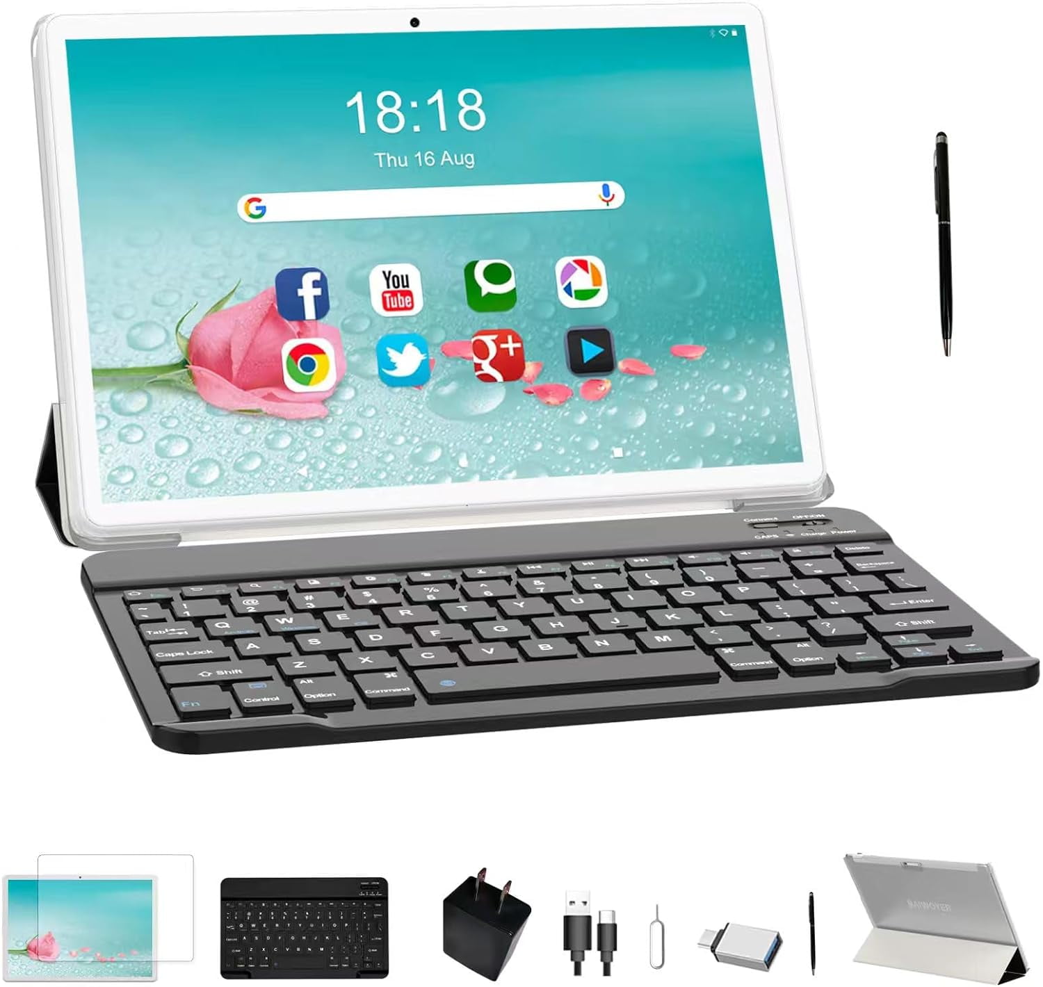 2024 Newest 2 in 1 Tablet, 10 inch Tablet, 128GB Storage, 1TB Expand ...