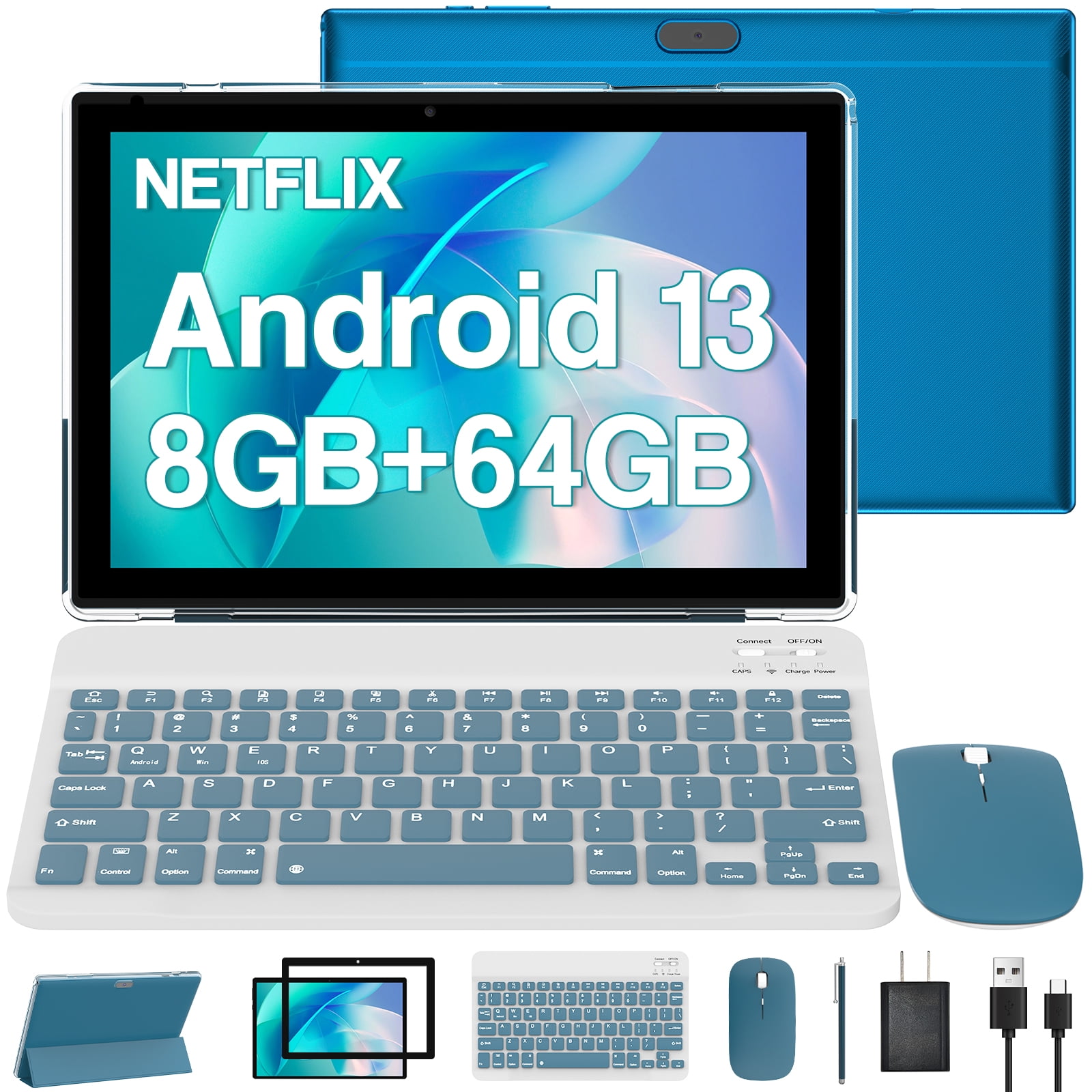 2024 Newest Android 13 Tablet, 10.1 Inch 2 in 1 8GB RAM+64GB ROM Tablet ...