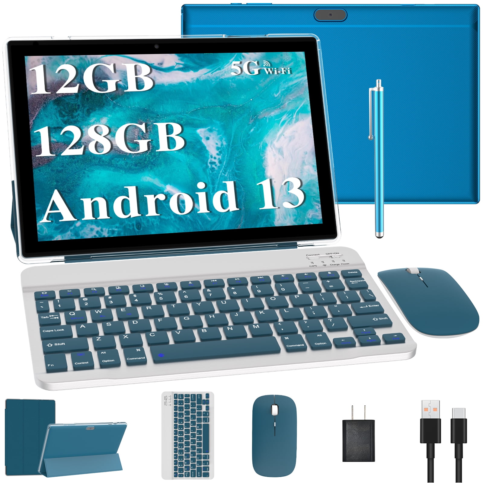 2024 Newest Android 13 Tablet with Keyboard 10 Inch 2 in 1 Tablets ...