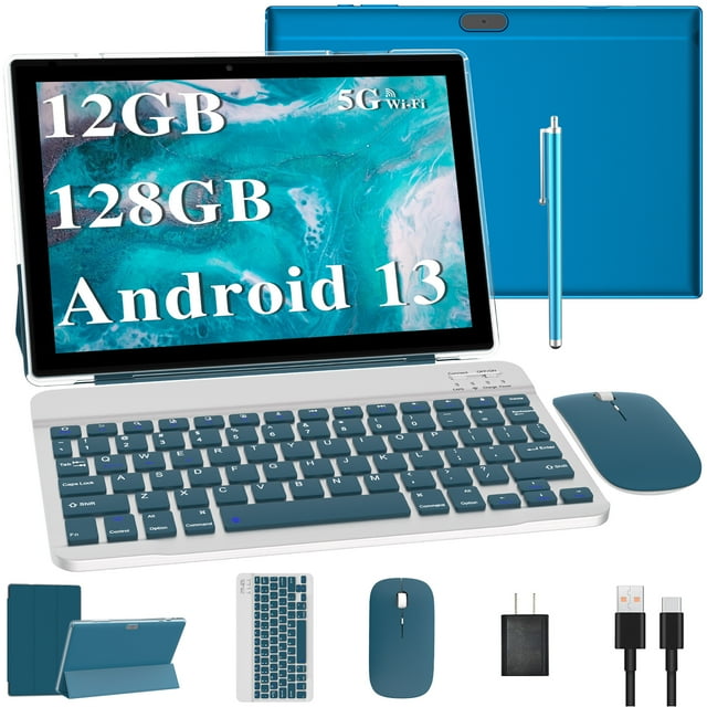2024 Newest Android 13 Tablet with Keyboard 10 Inch 2 in 1 Tablets ...