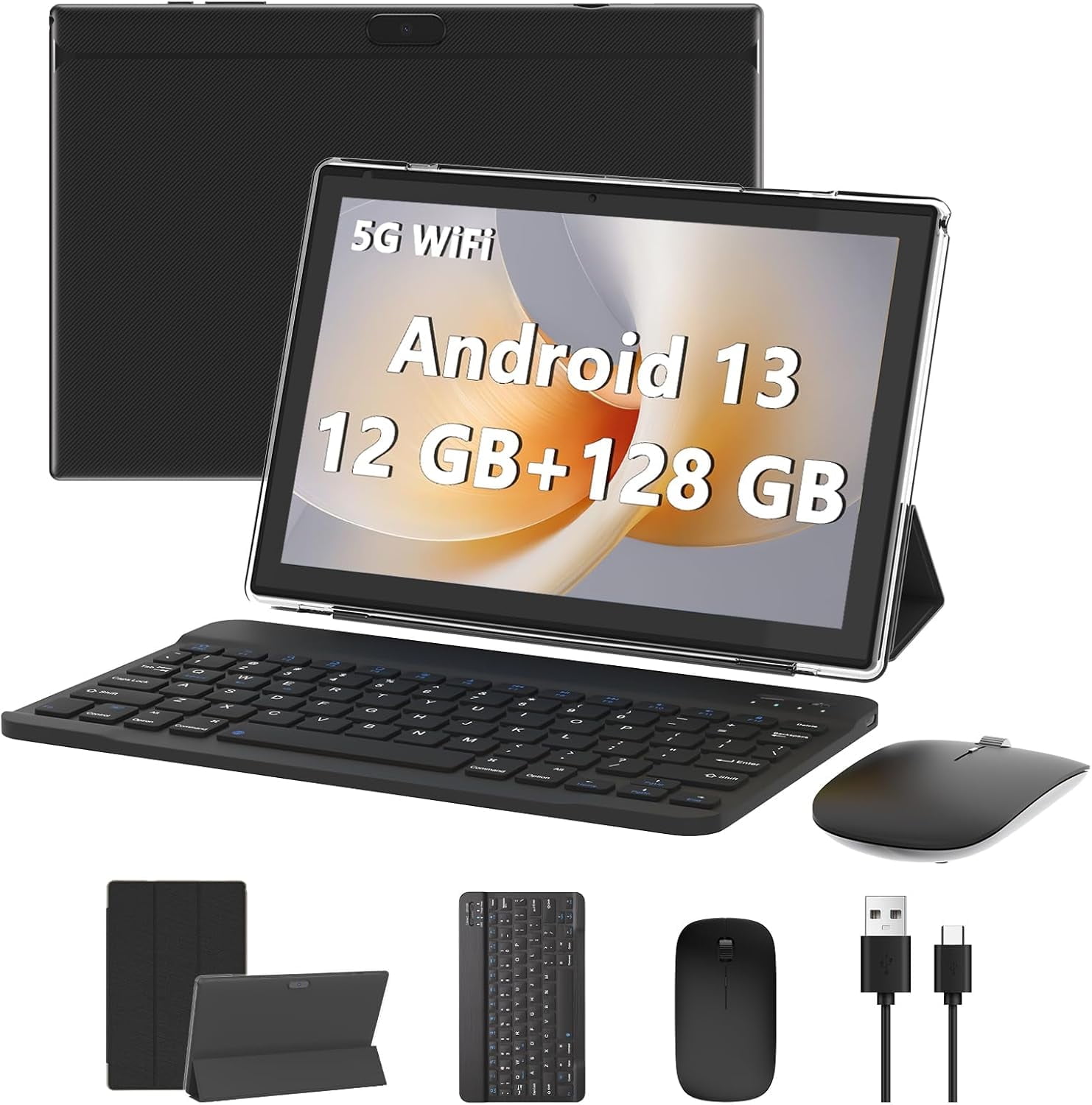 2024 Newest Android 13 Tablet with Keyboard 10 Inch 2 in 1 Tablets ...