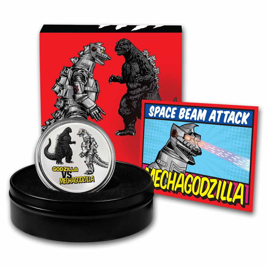 2024 Niue Colorized 2 oz Silver Godzilla vs Mechagodzilla Coin ...