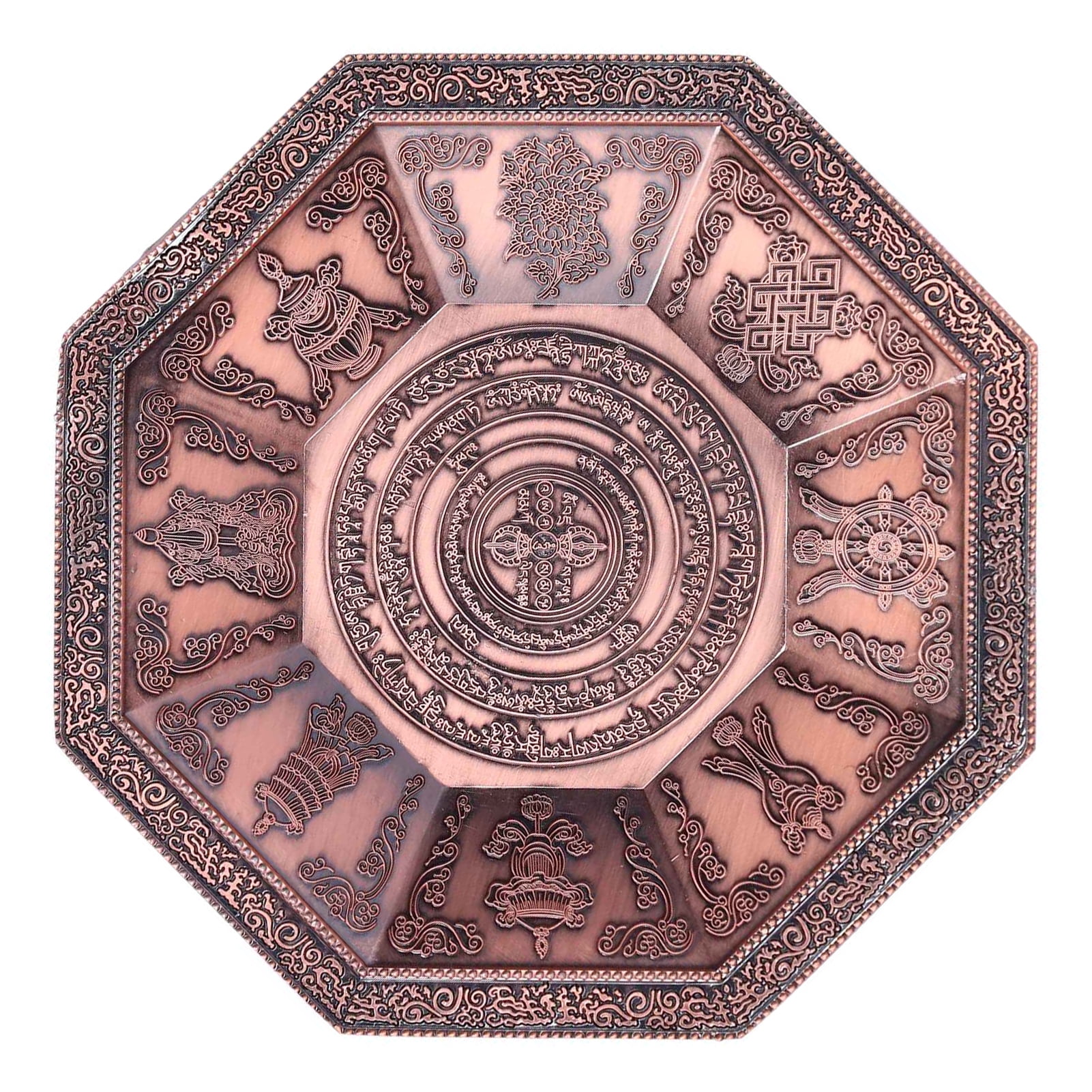 2024 Octagonal Burning Tray Buddhist Scriptures 8 Auspicious Symbols ...