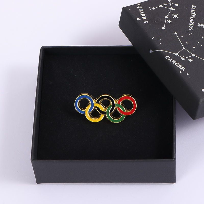 2024 Olympic Five-ring Commemorative Brooch, Creative And Personalized ...