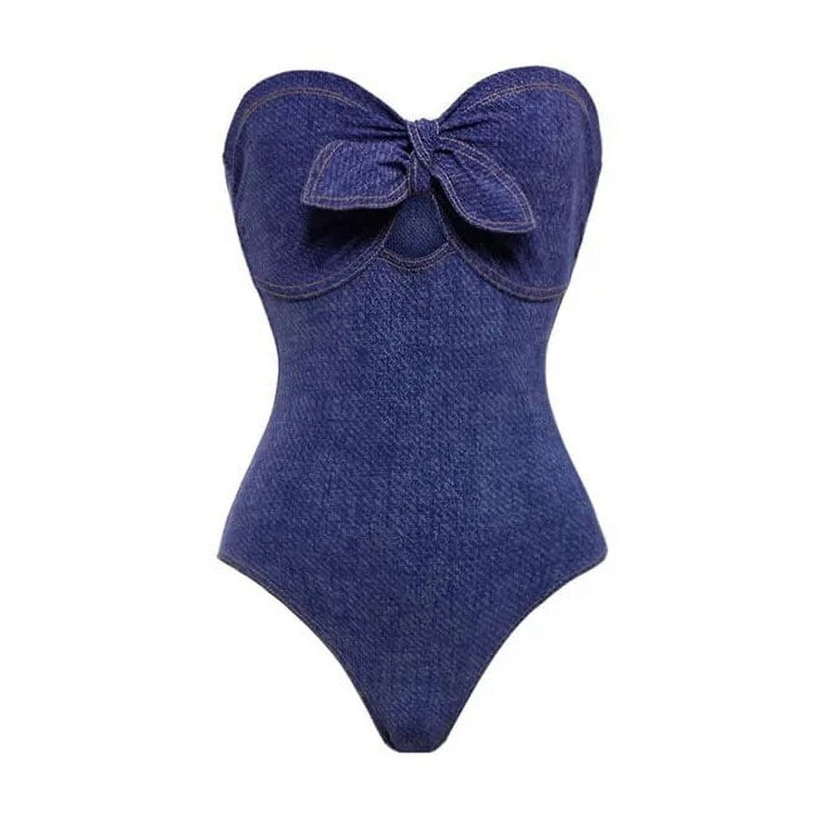 2024 One Piece Swimsuit and Skirt Swimwear Women Bandage Bodysuit ...