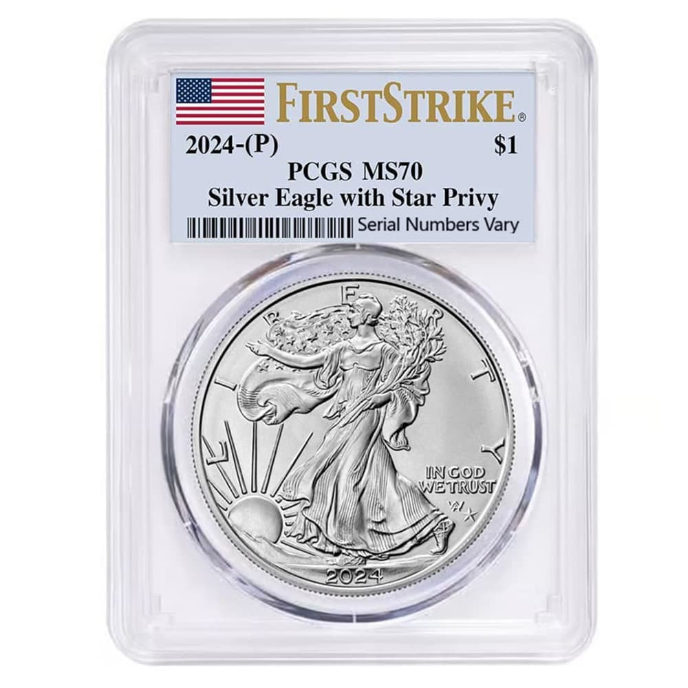 2024 (P) Star Privy 1 oz Silver American Eagle PCGS MS 70 FS (Flag) - Walmart.com