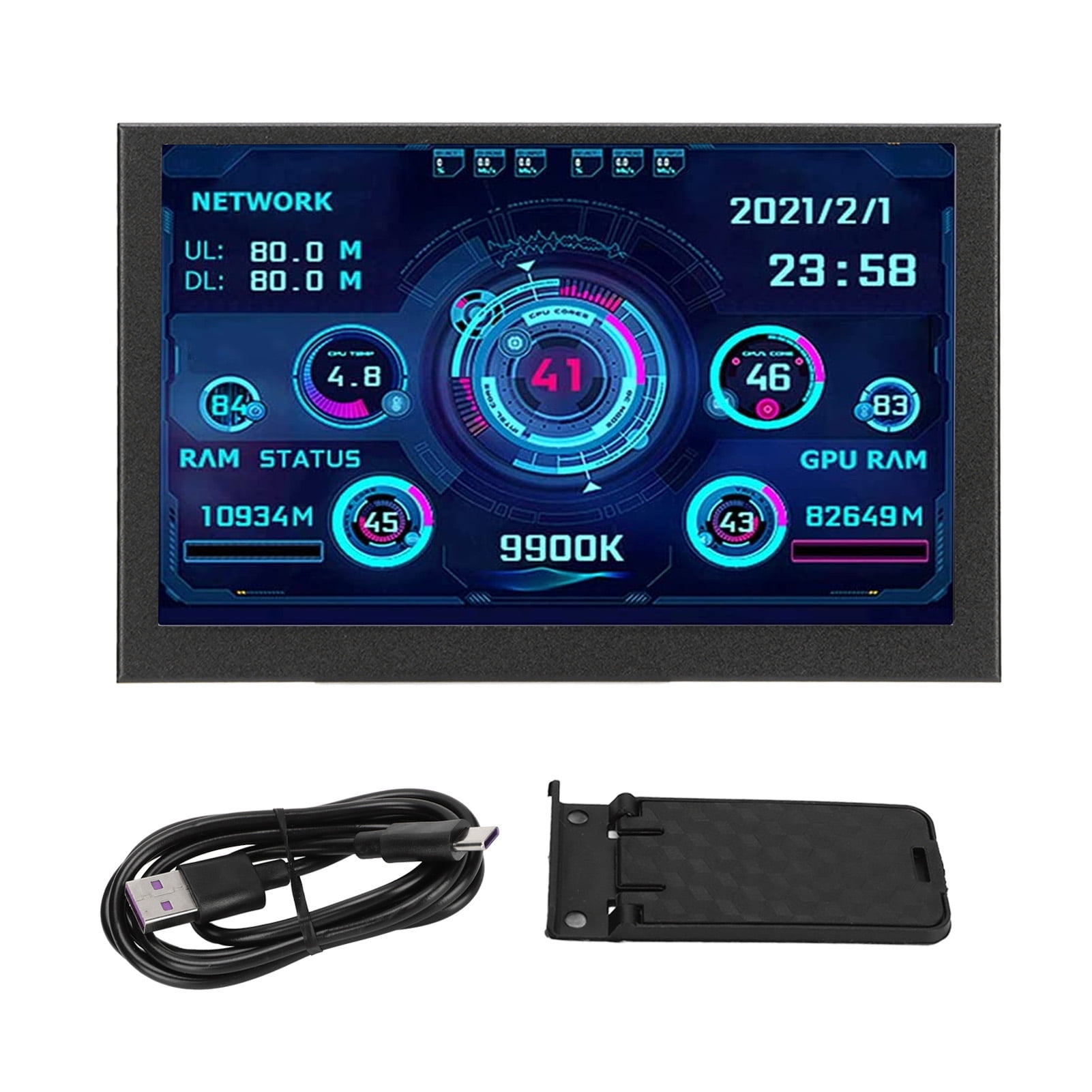 2024 PC CPU Data Monitor 5in IPS USB C TYPE C for AIDA64 Temperature ...