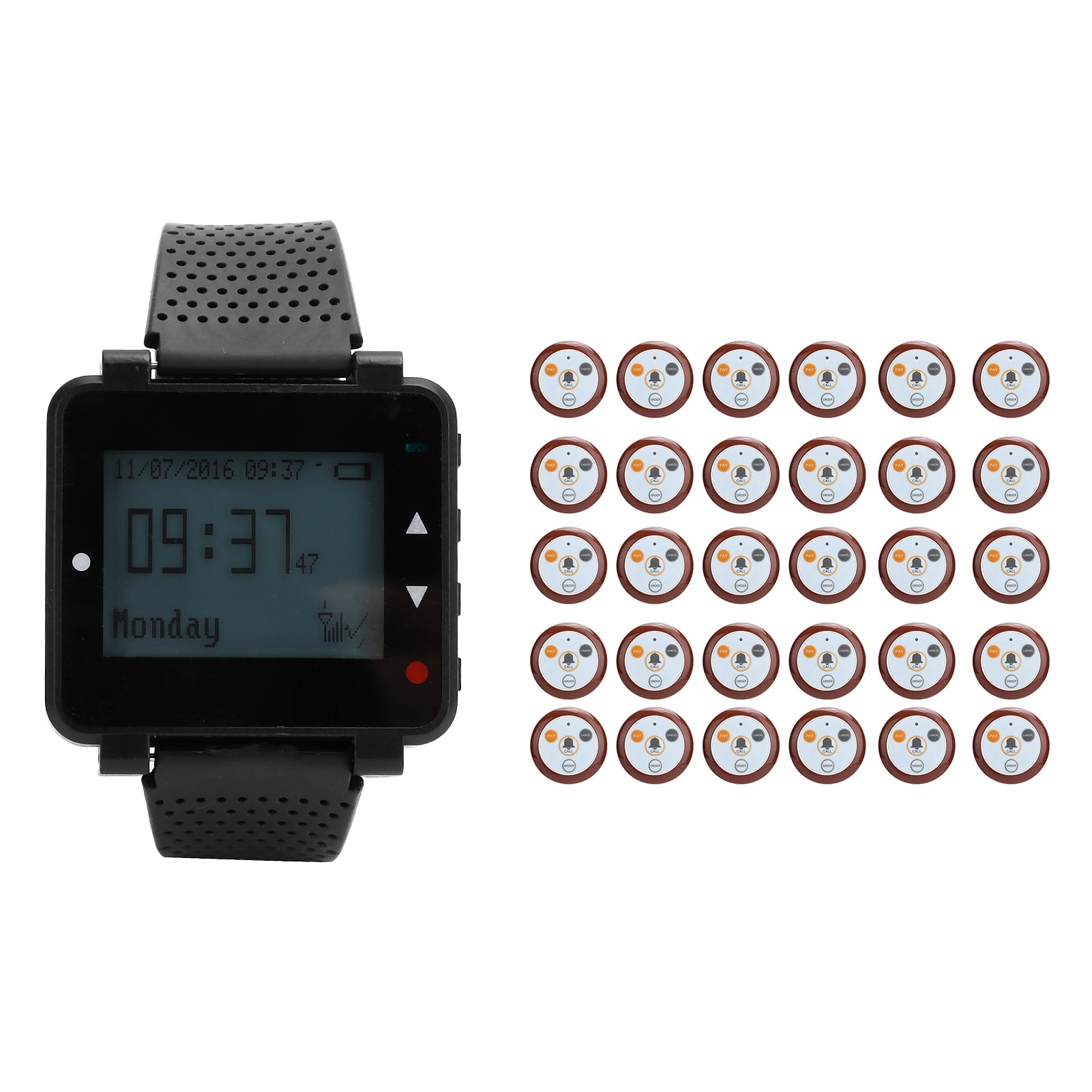 2024 Paging System Wireless Watch Coaster Service Calling System Call Button SUC04 110240V(US ...